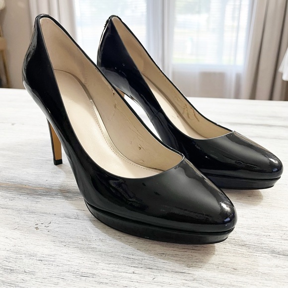 Coach | Shoes | Coach Black Patent Stiletto Heels Classic Pumps Size ...
